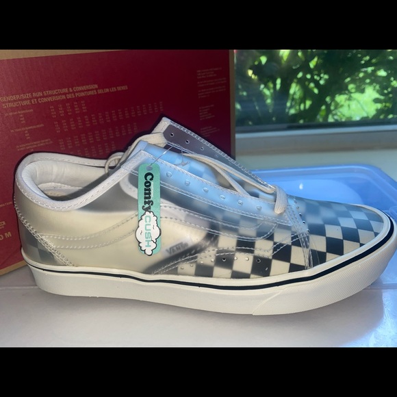 Vans | Shoes | Vans Comfycush Slipskool Checkerboard Clear | Poshmark